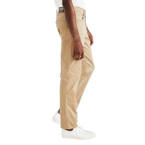 Dockers Men's Straight Fit Jean Cut All Seasons Tech Pants (Standard and Big & Tall), New British Khaki, 32W x 32L
