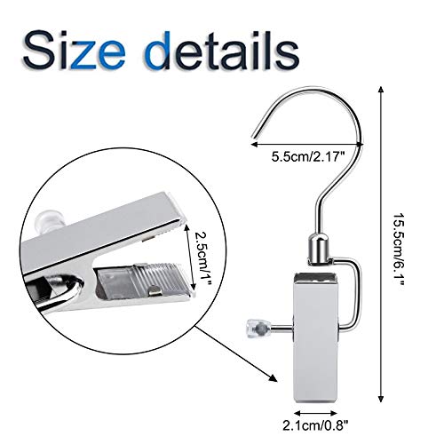 INCREWAY Stainless Steel Laundry Hooks, 8 Pcs Metal Laundry Hanger with Swivel Hooks Portable Clothes Pins Boot Hanging Clips Multifuctional Drying Clip for Hanging Clothes Towels in Home, Travel