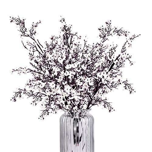 Artflower 4 Bundles 19.7'' Baby Breath Gypsophila Artificial Flowers Real Touch Silk Fake Baby Breath Bouquet Silica Blooms for Wedding Bridal Party DIY Home Floral Arrangement Decor (White)