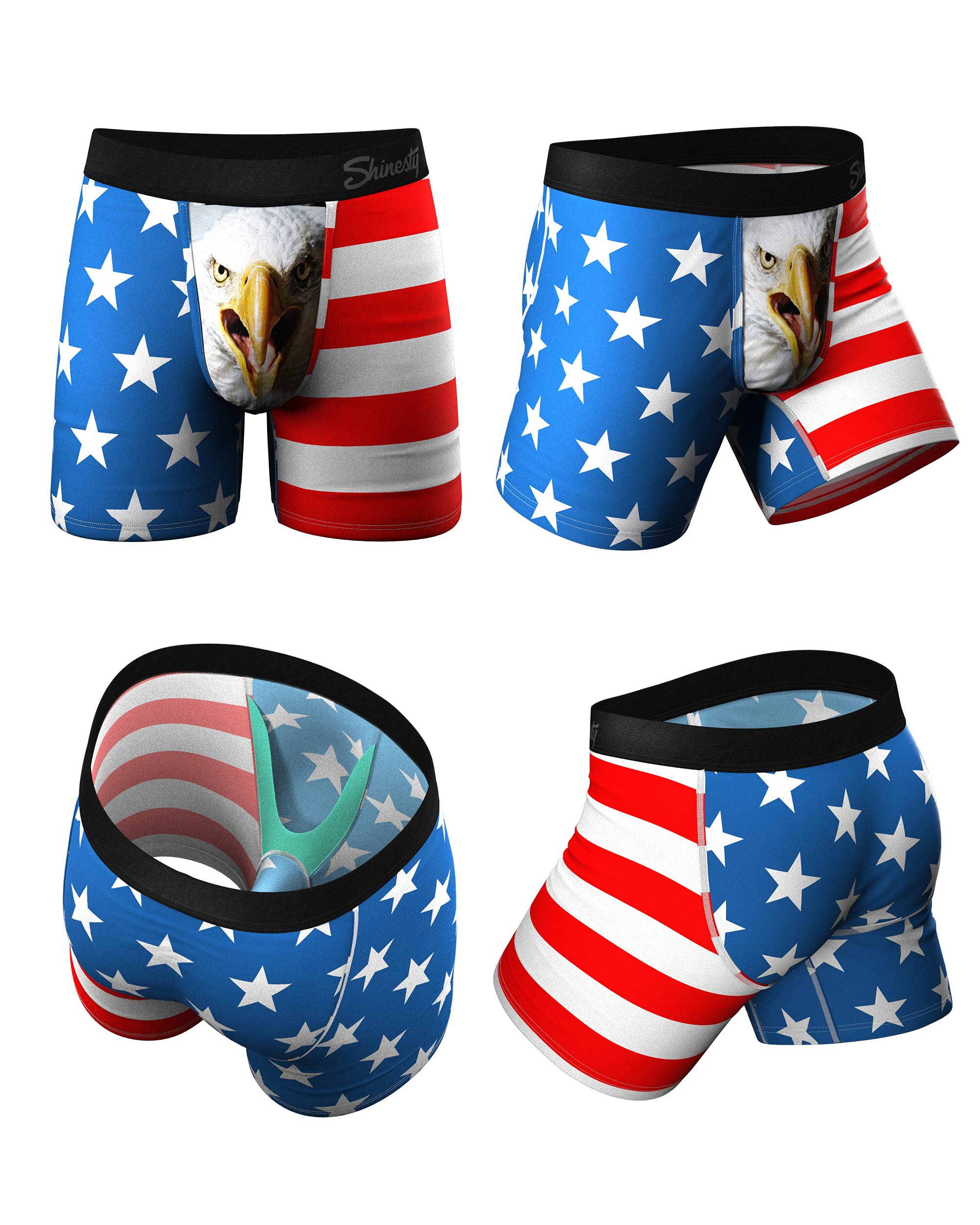 Shinesty Hammock Support Mens Underwear with Pouch | Mens Large Boxer Briefs Flyless | US Large American Eagle