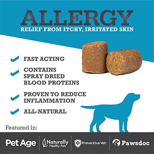 WINPRO Pet Allergy Grain-Free Plasma-Powered Soft Chews, 60 Chews, Natural Blood Protein Supplements for Dogs Providing Relief from Itchy, Irritated Skin, Made in The USA