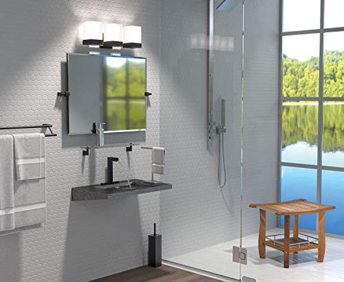 Gatco 1444SN, Modern Rectangle Base Freestanding Countertop Towel Holder, Satin Nickel / 10.50"W x 11.13"H T-Shape Style Countertop Hand Towel Holder for Bathroom, Kitchen/ Fingertip Towel Rack