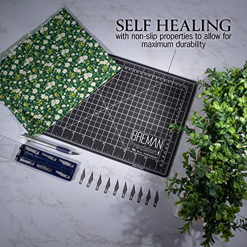 WA Portman Craft Knife Set & Craft Cutting Mat - 9x12 inch 2-sided Self-Healing Craft Cutting Board & 7pc Hobby Knife Set with 10 Extra Blades - Precision Knife with Blades & Hobby Cutting Mat Set
