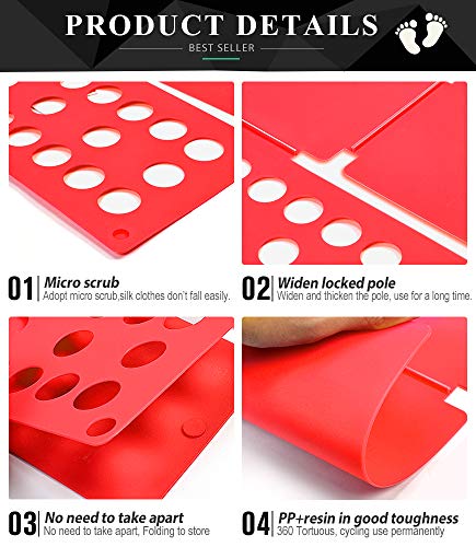 T shirt Clothes Folder Shirt Folding Board Laundry Organizer Easy and Fast for Kid and Adult(BLack&Red)
