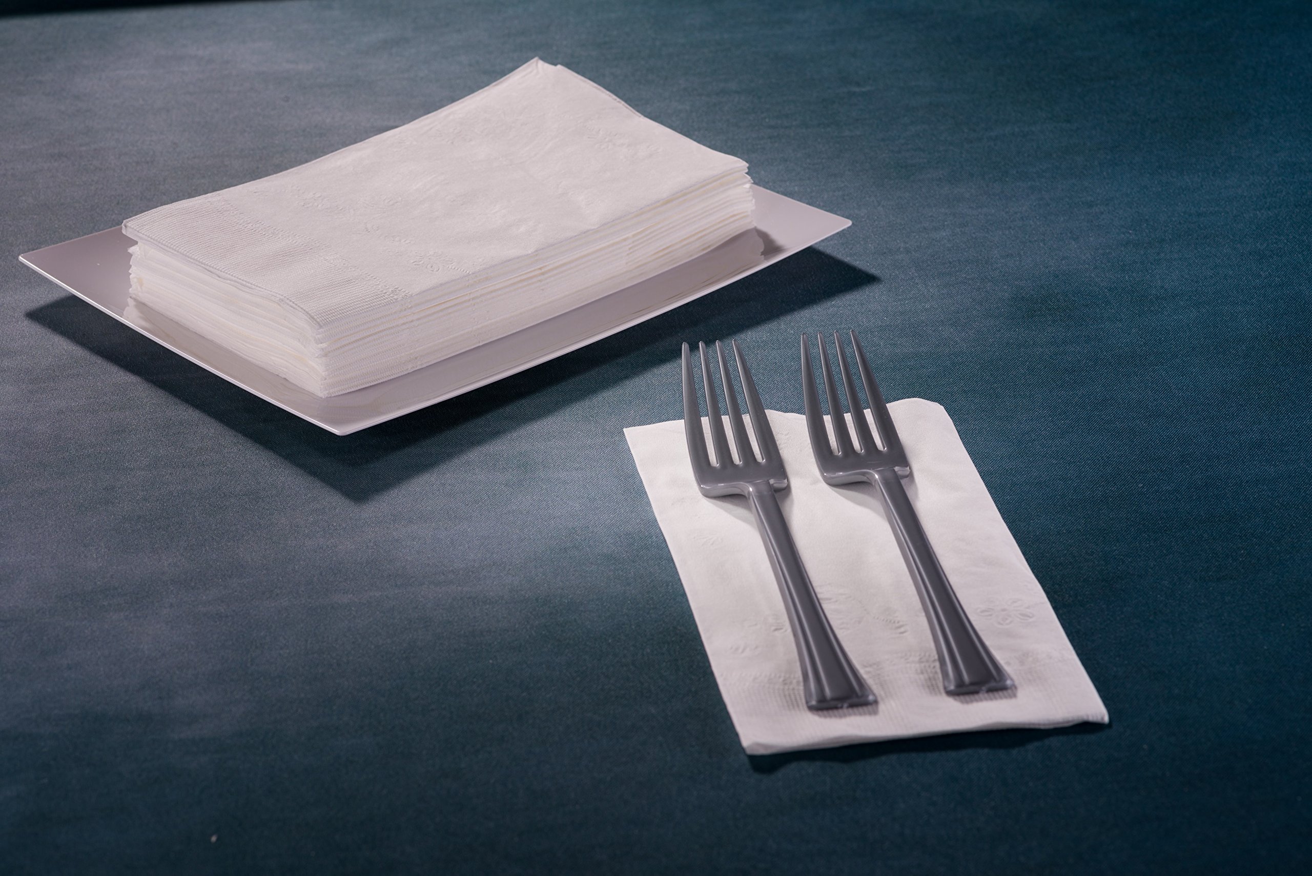 Kingzak White Dinner 16.5"X15" | Eight Fold | 2-Ply | Pack of 200 Napkin, 200 Count