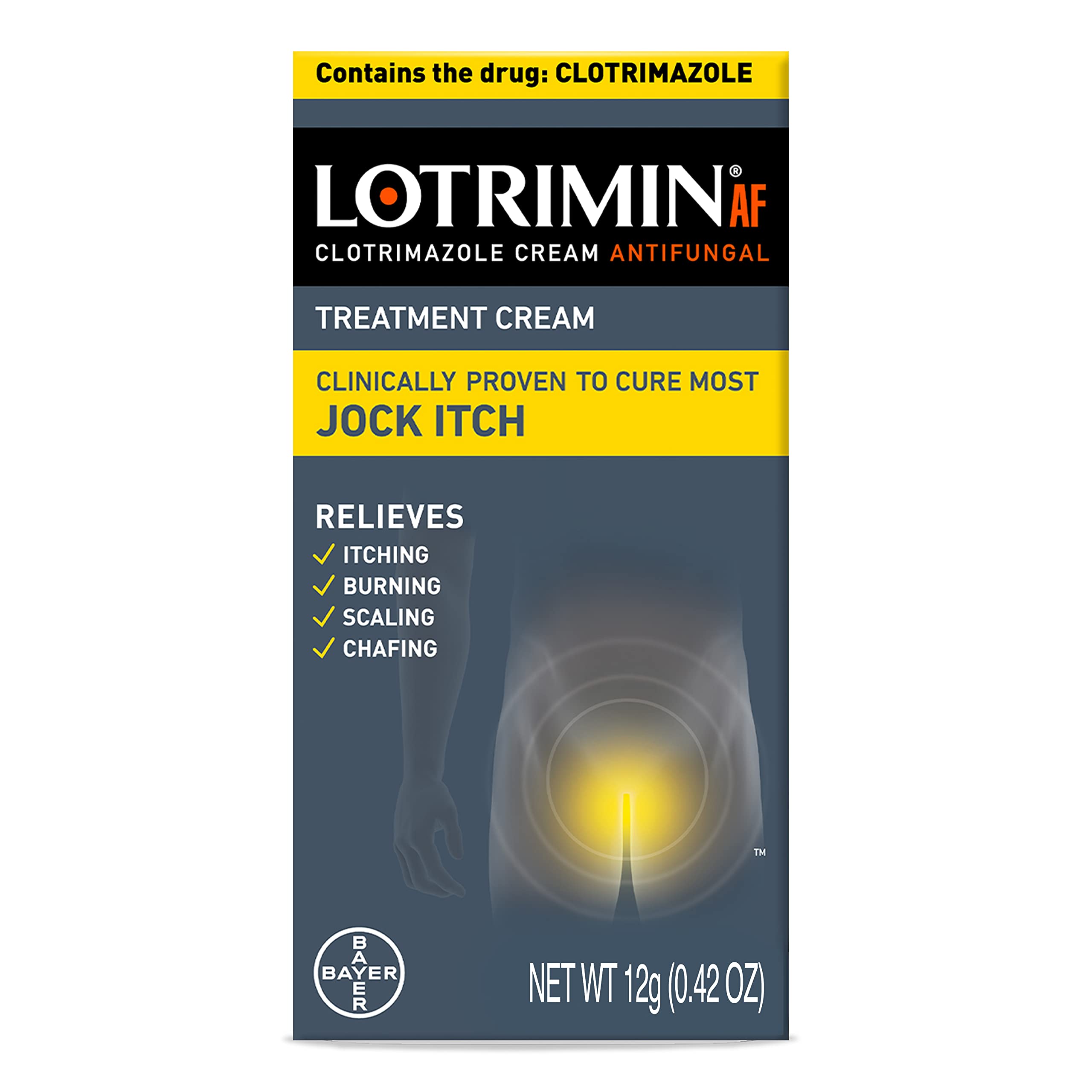 Lotrimin AF Jock Itch Antifungal, Jock Itch, and Athlete's Foot Cream, 0.42 Ounce (Pack of 1) (Packaging May Vary)