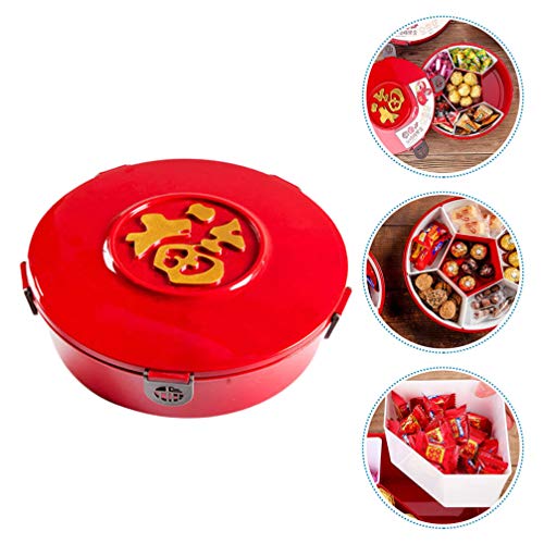 Yardwe Compartment Snack Serving Tray Appetizer Tray Serving Plates Dishes Tradional Chinese Wedding 2021 New Year Spring Festival Tableware