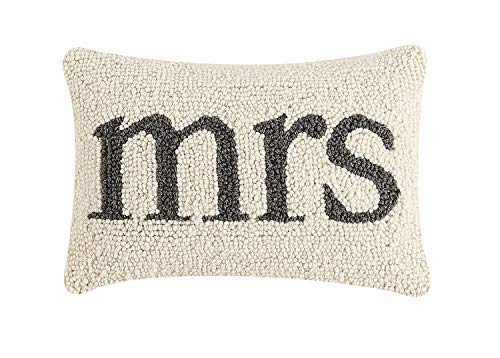 Peking Handicraft 30TG282C12OB Poly Filled Hook Throw Pillow, 12-inch Length, Wool and Cotton (Mrs)