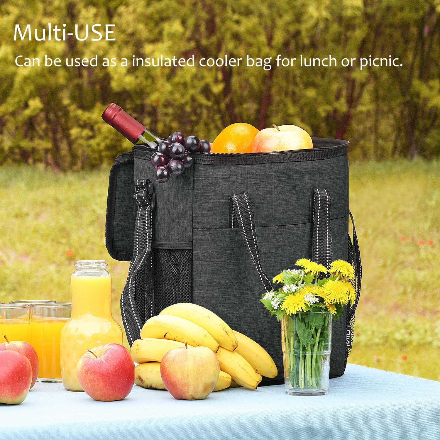 6 Bottle Wine Gift carrier - Insulated & Padded Wine Carrying Cooler Tote Bag with Handle and Adjustable Shoulder Strap for Travel or Picnic, IDEAL Wine Lover Gift, Black