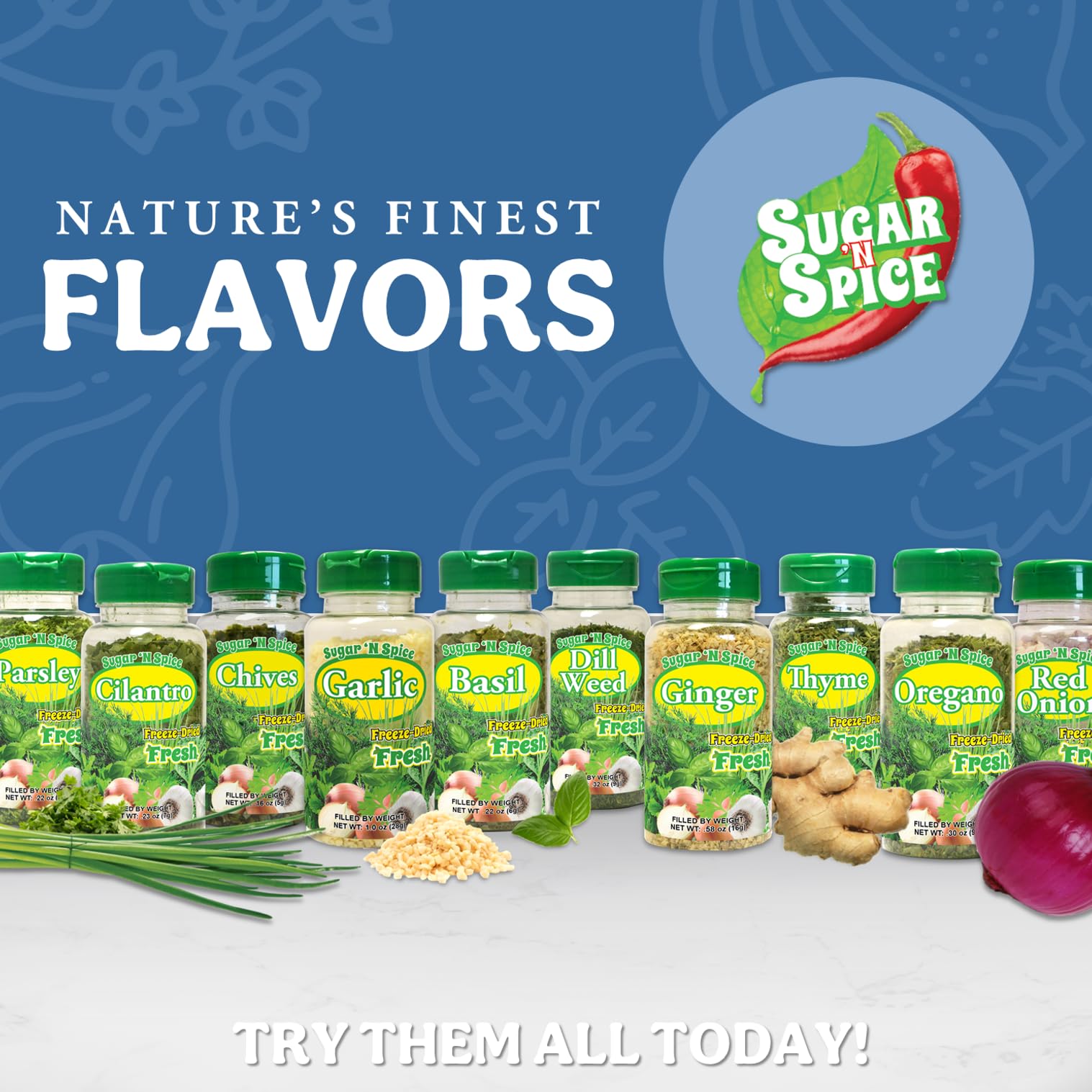 Sugar 'N Spice Premium Freeze-Dried Herbs & Spices, Strong Aroma and Fresh Flavor (Red Onion, 0.49 Ounce (Pack of 1))