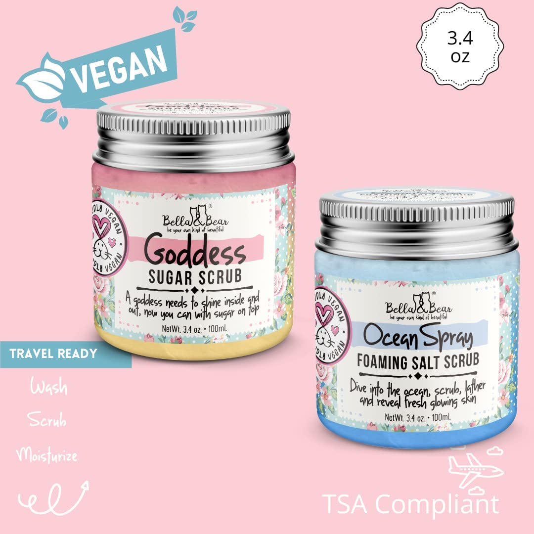 Bella & Bear Ocean Spray Body Scrub - Travel Size - Vegan 3.4oz (3.4 oz) (3.4 oz)