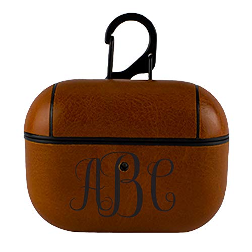 AudioSpice Custom Monogram Case for AirPods Pro (1st Generation) – Personalized Design – Put Your Initials on a Leatherette Case for AirPods Prod – Monogram