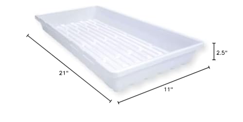 Bootstrap Farmer 1020 Trays White Extra Strength - 5 Pack No Hole - Seed Starter Flats for Fodder, Microgreen, Seedling Propagation Growing
