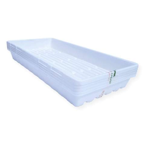 Bootstrap Farmer 1020 Trays White Extra Strength - 5 Pack No Hole - Seed Starter Flats for Fodder, Microgreen, Seedling Propagation Growing