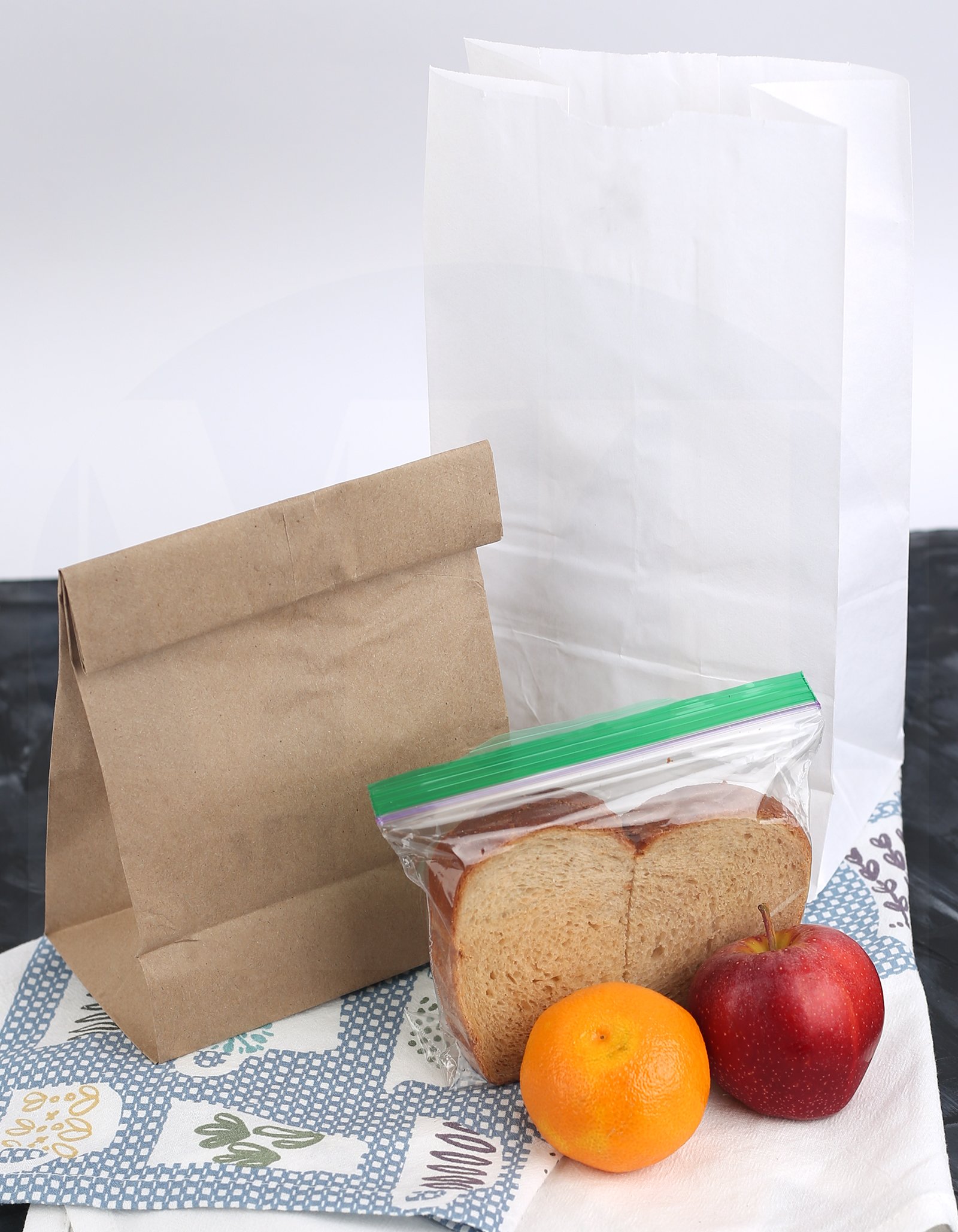 MT Products Brown Paper Bags 8 lbs. - Disposable Paper Lunch Bags Perfect for Shopping - Pack of 100