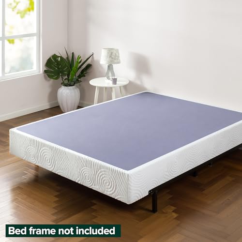ZINUS Metal Box Spring with Wood Slats, 9 Inch Mattress Foundation, Sturdy Steel Structure, Easy Assembly, Full