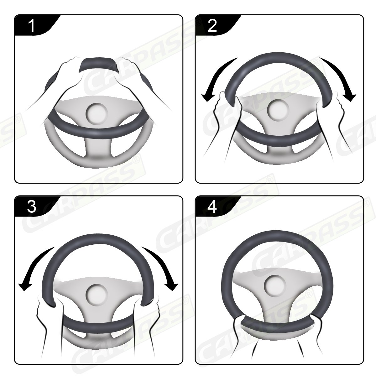 CAR PASS Line Rider Delux Leather Steering Wheel Cover, Universal Fit for Suvs,Sedans,Vans,Trucks for 14.5" to 15"(Brown & Beige)