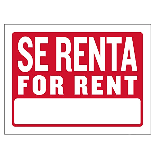 BAZIC Se Renta Sign 12"x16", For Rent Signage, Lease Rental House Home Apartment Car Auto Store Shops, Waterproof Indoor Signs, 1-Pack