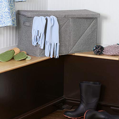 Household Essentials Jumbo Fabric Double Twist Box Storage Bin, X-Large, Grey