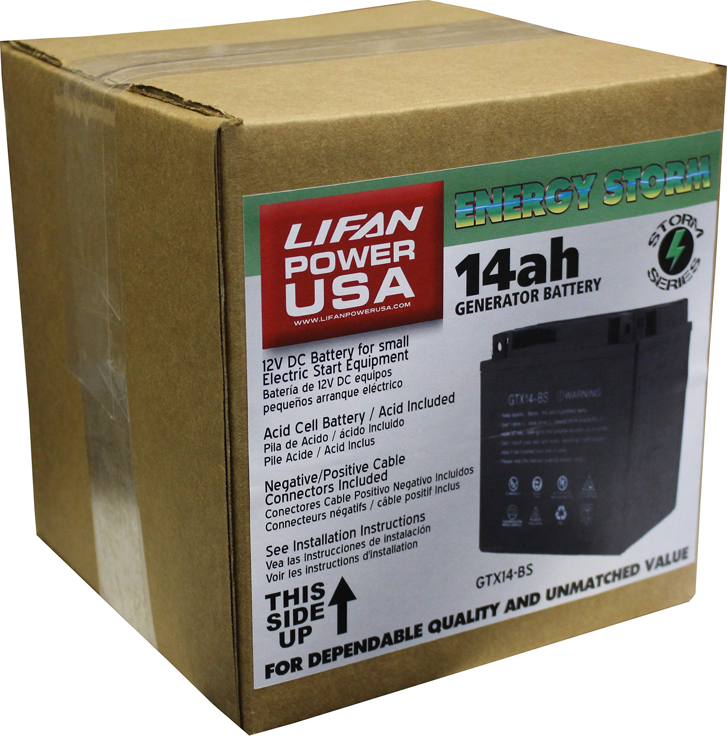 Lifan Energy Storm Acid Cell Starter Battery 12V 15 Amp