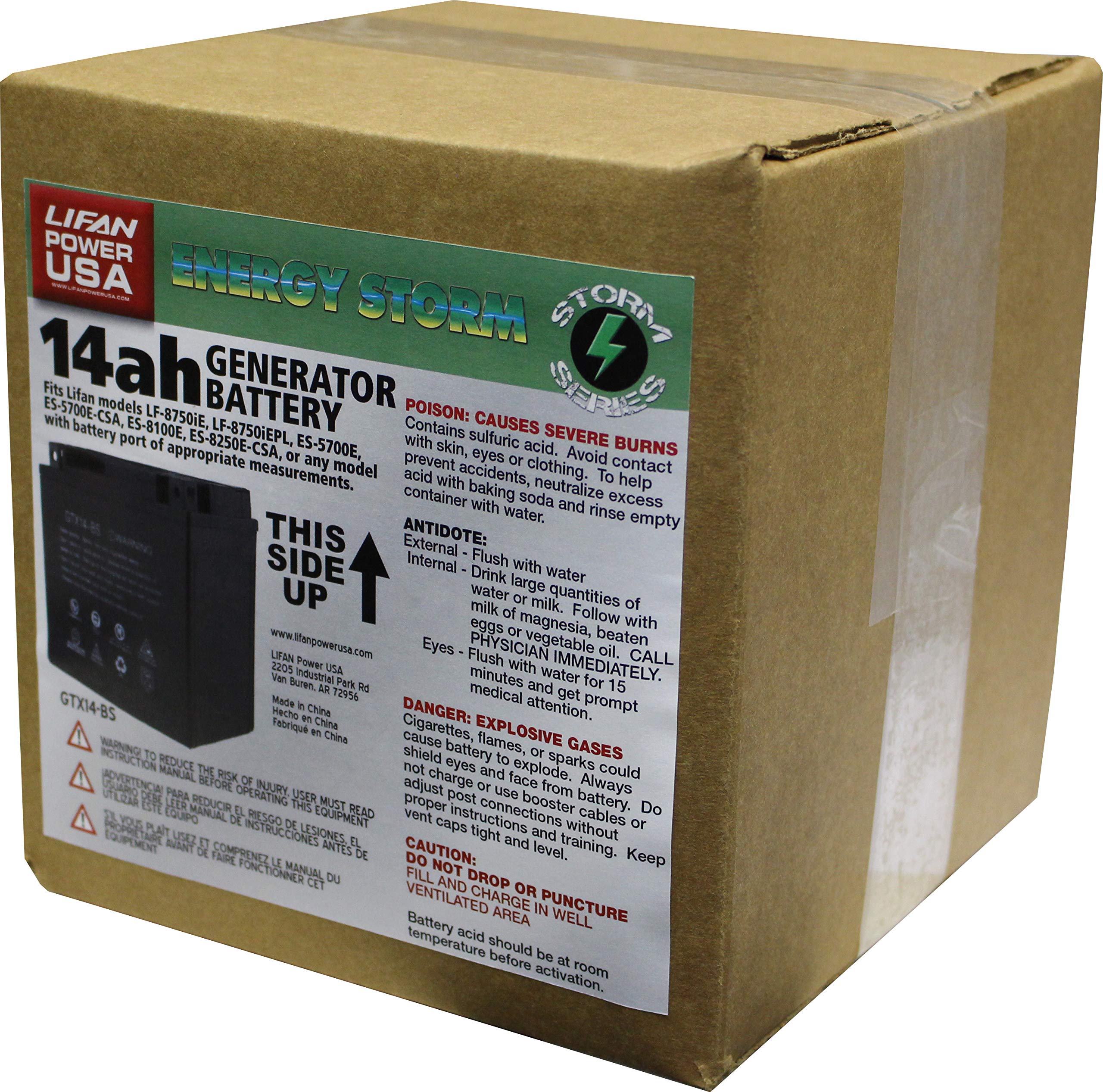 Lifan Energy Storm Acid Cell Starter Battery 12V 15 Amp