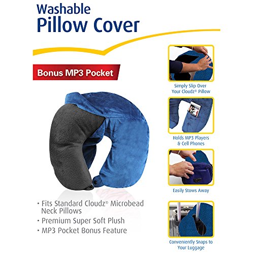 Cloudz Washable Travel Neck Pillow Cover - Blue