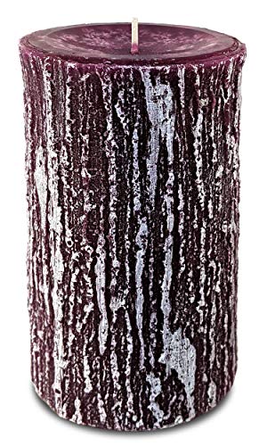 Hyoola Timberline Pillar Candles - 6 Pack - Purple Pillar Candles - European Made Rustic Pillar Candle - 3 Inch x 5 Inch