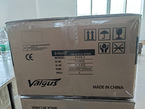 Valgus 2-Pack 8QT Stainless Steel Chafing Dish Buffet Chafer Set with Foldable Frame Water Trays, 2 Full Size, 4 Half Food Pans for Wedding, Parties, Banquet, Catering Events