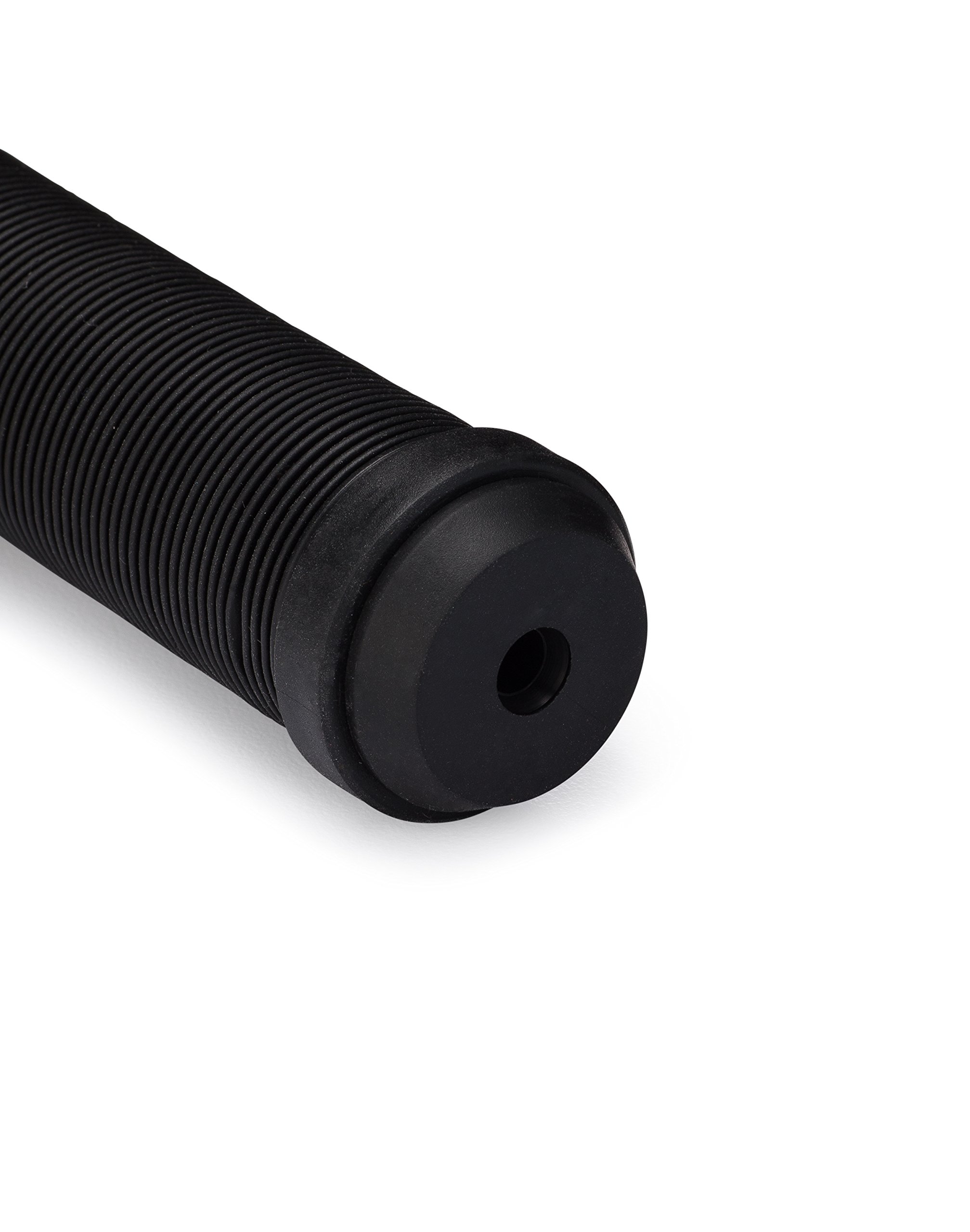 25NINE Ronin Grip with Flange - Flanged BMX Bike and Scooter Handlebar Grips with End Plugs - Black