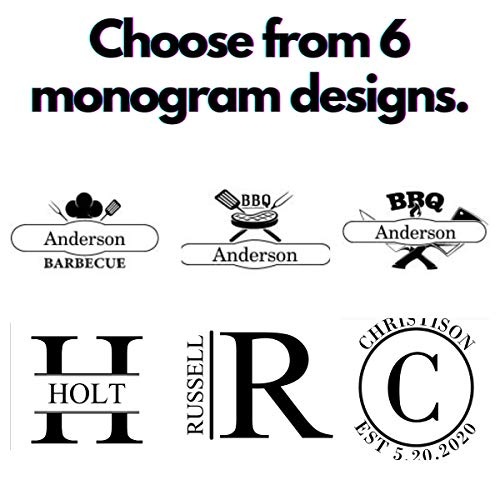 Personalized Grill Set for Men, BBQ Set with Custom Engraved Wooden Case Holder (Circle Design) | Customized Birthday for Him, Dad, Boyfriend, Husband | Groomsmen Gift