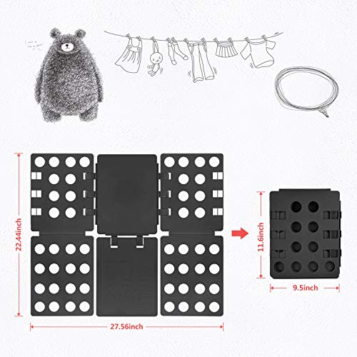 T shirt Folding Board T shirt Clothes Folder Laundry Organizer Easy and Fast for Kid and Adult to Fold Clothes Black