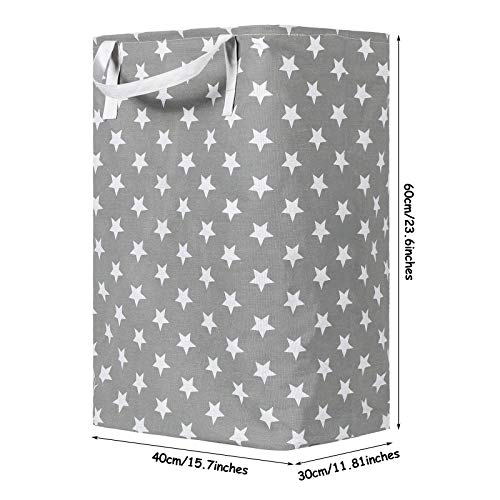 3 Pieces 72 L Large Storage Basket Kids Girls Baby Laundry Hamper Collapsible Clothes Toy Baskets with Handles for Dorm Nursery Home (Stripe, Curve, Star)
