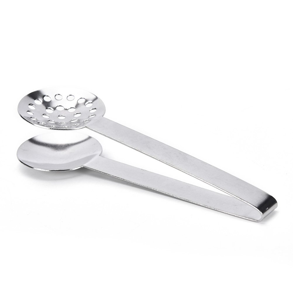 CoscosX 1 Pcs Tea Bag Squeezer/Holder Gadget,Round Stainless Steel Teabag Tong Strainer Holder Kitchen Bar