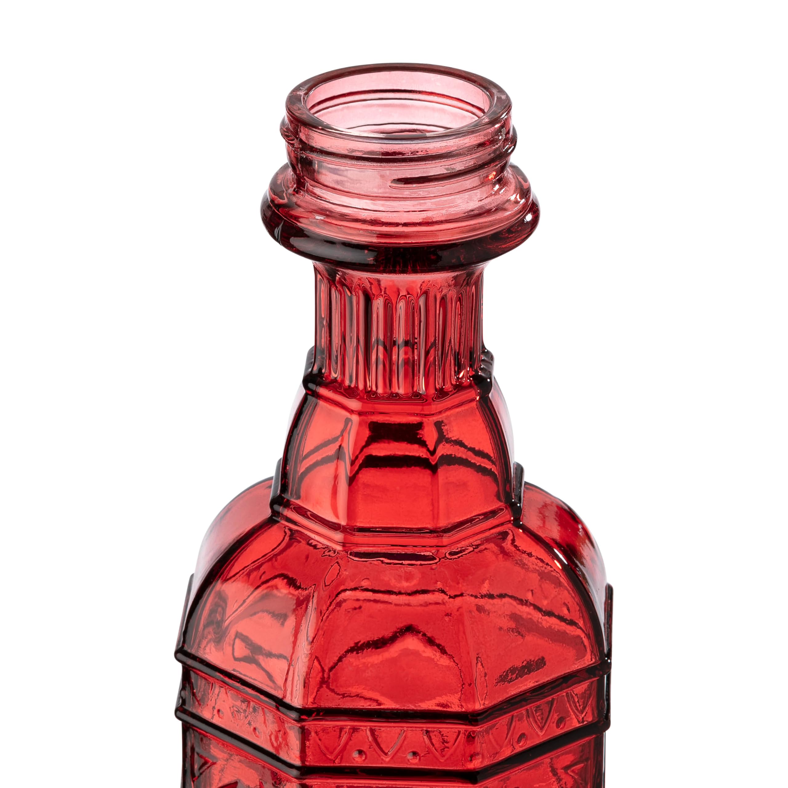 More Birds Red Jewel Hummingbird Feeder, Glass Hummingbird Feeders for Outdoors, 5 Feeding Stations, 20 Ounces