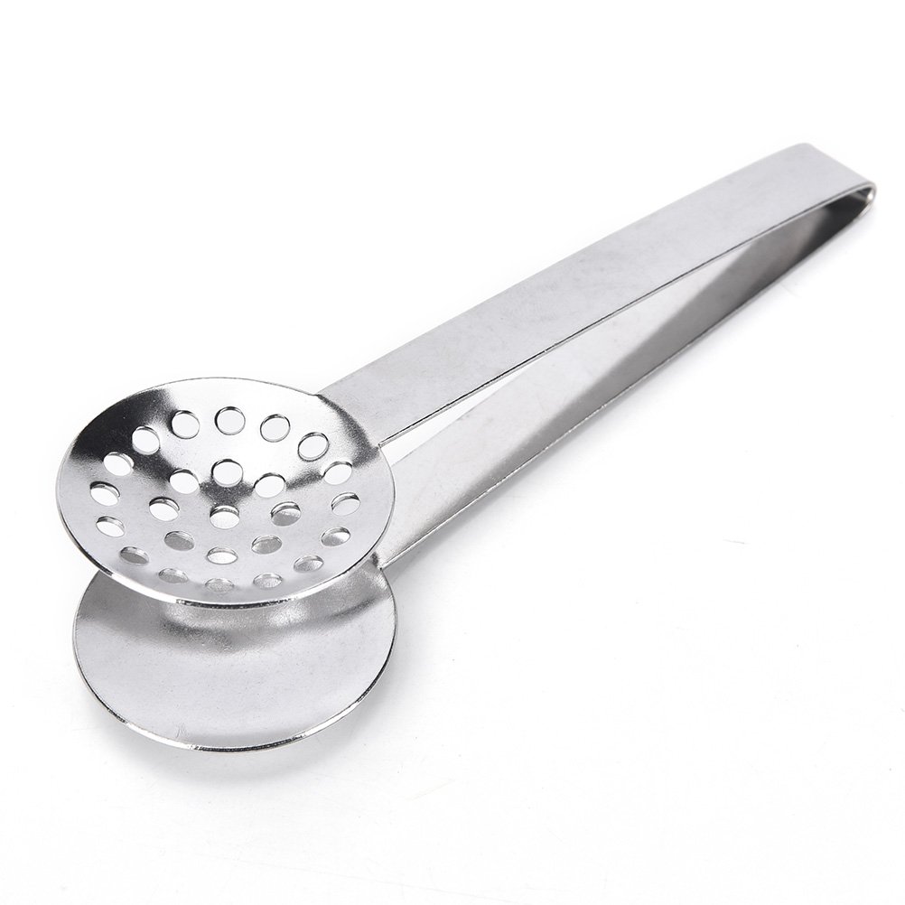 CoscosX 1 Pcs Tea Bag Squeezer/Holder Gadget,Round Stainless Steel Teabag Tong Strainer Holder Kitchen Bar