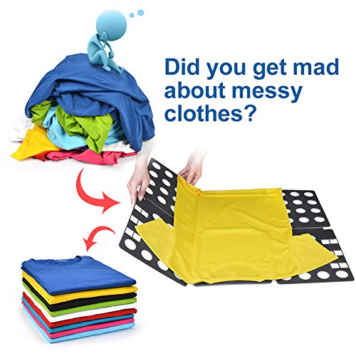 T shirt Folding Board T shirt Clothes Folder Laundry Organizer Easy and Fast for Kid and Adult to Fold Clothes Black