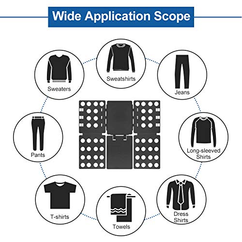 T shirt Folding Board T shirt Clothes Folder Laundry Organizer Easy and Fast for Kid and Adult to Fold Clothes Black