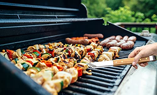 Personalized Grill Set for Men, BBQ Set with Custom Engraved Wooden Case Holder (Circle Design) | Customized Birthday for Him, Dad, Boyfriend, Husband | Groomsmen Gift