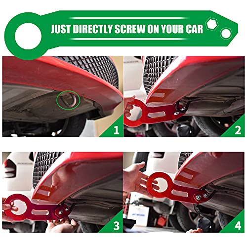 OTUAYAUTO Rear Tow Towing Hook - Universal Aluminum Car Towing Tool, Auto Trailer Ring, Racing Trailer Hook (Red)