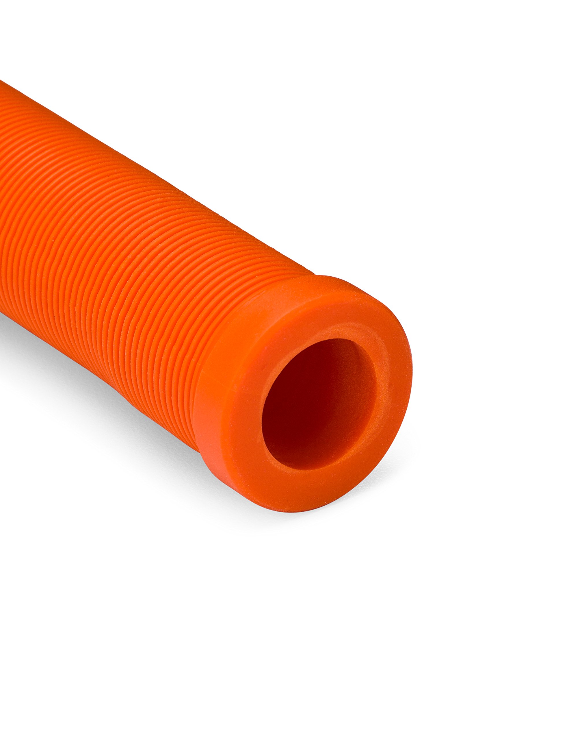 25NINE Ronin Grip Without Flange - Flangeless BMX Bike and Scooter Handlebar Grips with End Plugs - Orange