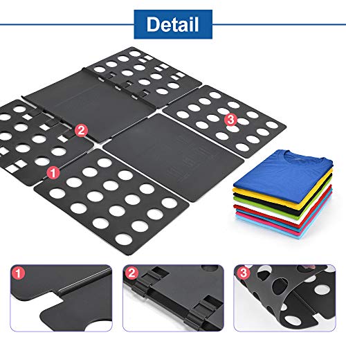 T shirt Folding Board T shirt Clothes Folder Laundry Organizer Easy and Fast for Kid and Adult to Fold Clothes Black