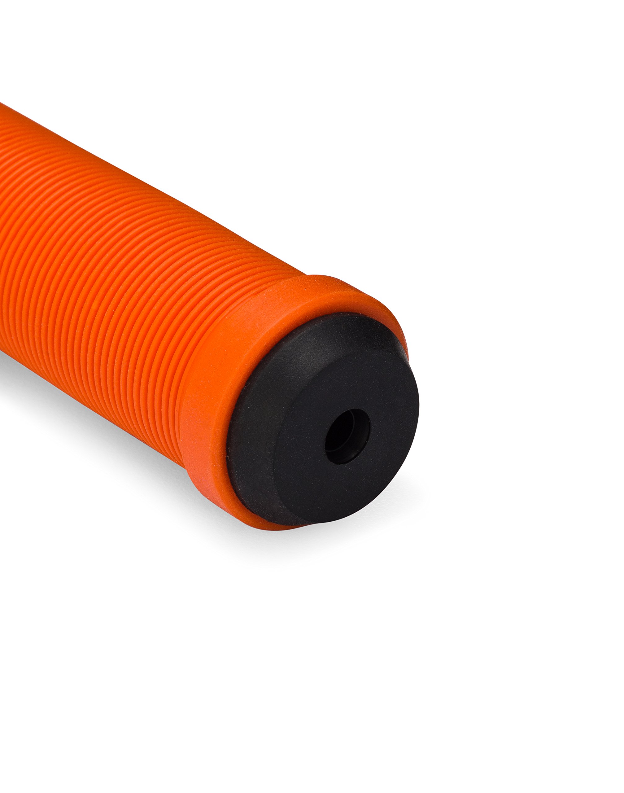 25NINE Ronin Grip Without Flange - Flangeless BMX Bike and Scooter Handlebar Grips with End Plugs - Orange