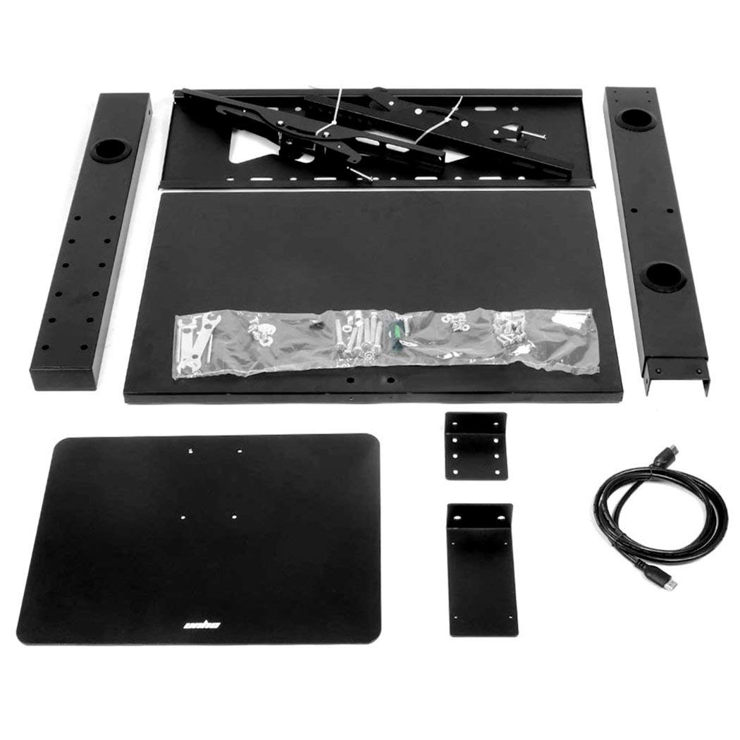 unho Floor TV Stand Free-standing: 65 inches TV Mount Stand with Height Adjustable Tilt Bracket and 2 AV Shelves Base for Most Large Flat Screens Televisions