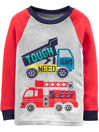 Simple Joys by Carter's Boys' 6-Piece Snug Fit Cotton Pajama Set, Multicolor/Cars/Dog/Firetruck/Stripe, 4T
