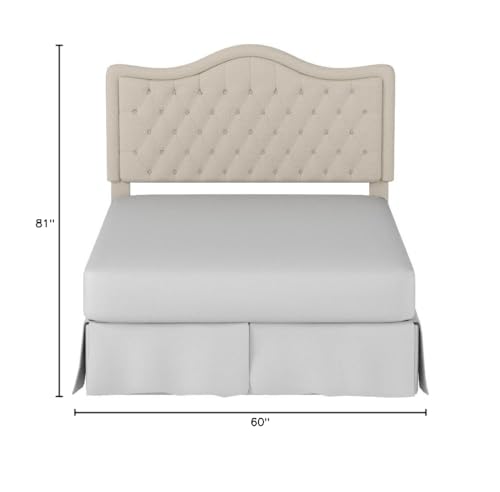 Rosevera Shinola Upholstered Collection Polyester Tufted Button Contemporary Adjustable Headboard for Bed, King, Beige