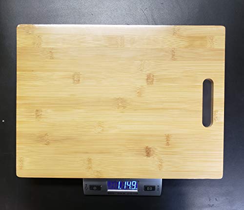 (Set of 10) 15"X11" Thick Sturdy Bulk Rectangular Plain Bamboo Cutting Boards | For Customized Engraving Gifts | Wholesale Premium Blank Board (With Handle)