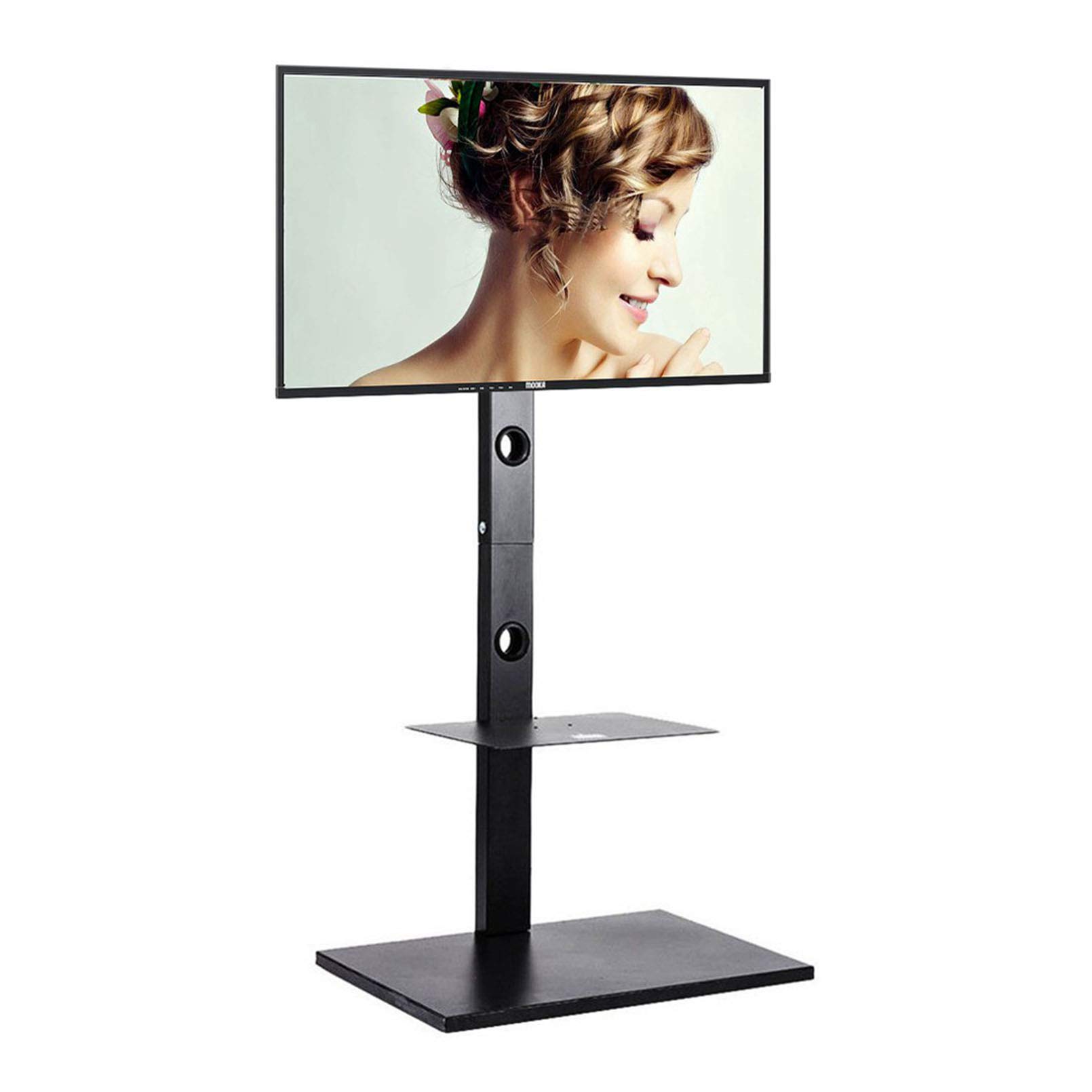 unho Floor TV Stand Free-standing: 65 inches TV Mount Stand with Height Adjustable Tilt Bracket and 2 AV Shelves Base for Most Large Flat Screens Televisions