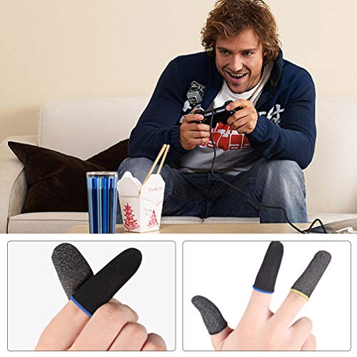 HEALLILY 5 Pairs Mobile Game Finger Cots Touchscreen Controller Finger Sleeve Breathable Anti- Sweat Thumb Finger Sleeve Thin Gaming Finger Gloves