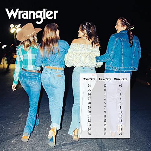 Wrangler Women's Western Mid Rise Stretch Straight Leg Jean, Dark Indigo, 7W x 30L