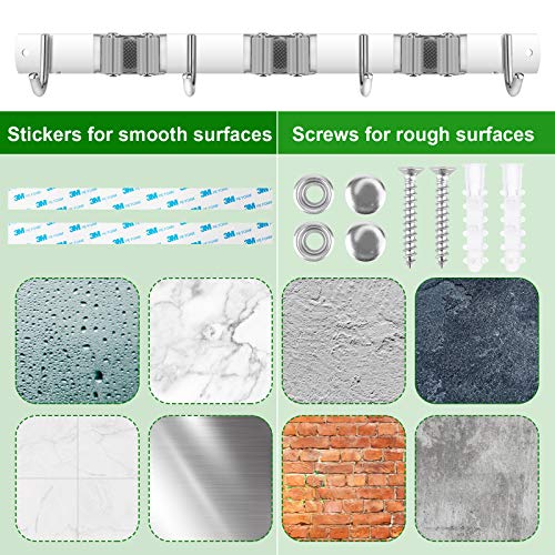 Kulemax Mop and Broom Holder Wall Mount Heavy Duty, Premium Stainless Steel Utility Rack for Tools Hanger, Metal Broom Closet Organizer for Home, Garage, even Outdoor